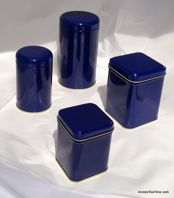 Royal Blue small square 50g Storage Tin | Annie’s Tea Time
